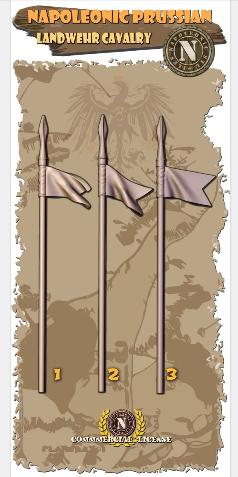 NAPOLEONIC STL FILES LANDWEHR CAVALRY SPEARS 28mm – UPPSALA MINIATURES